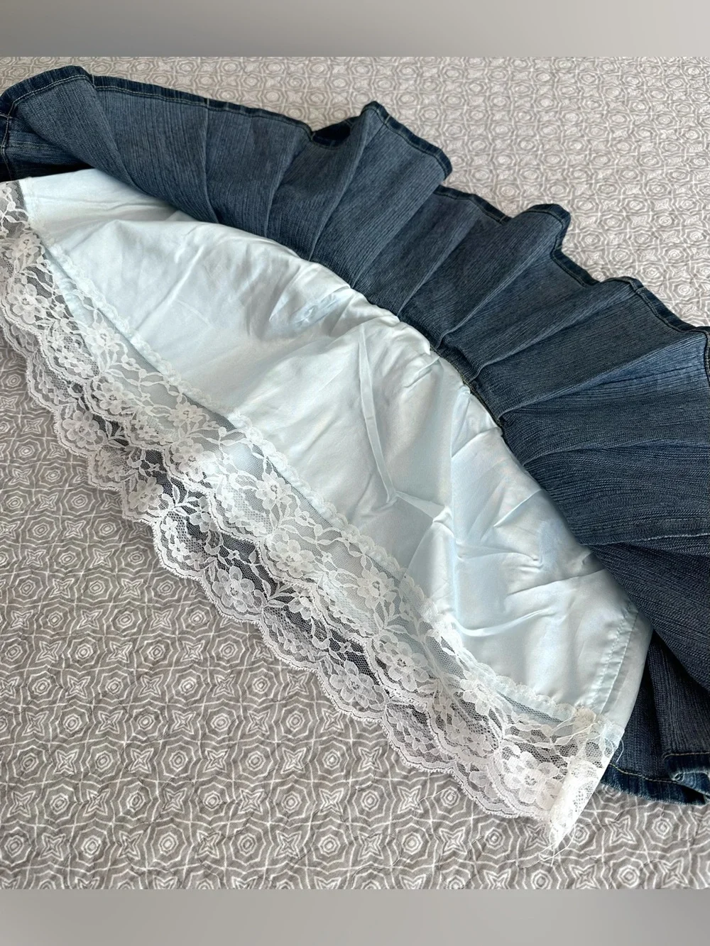 Vintage | Skirts | Vintage Y2k Cool Wear Jeans Denim Pleated Mini Skirt ...